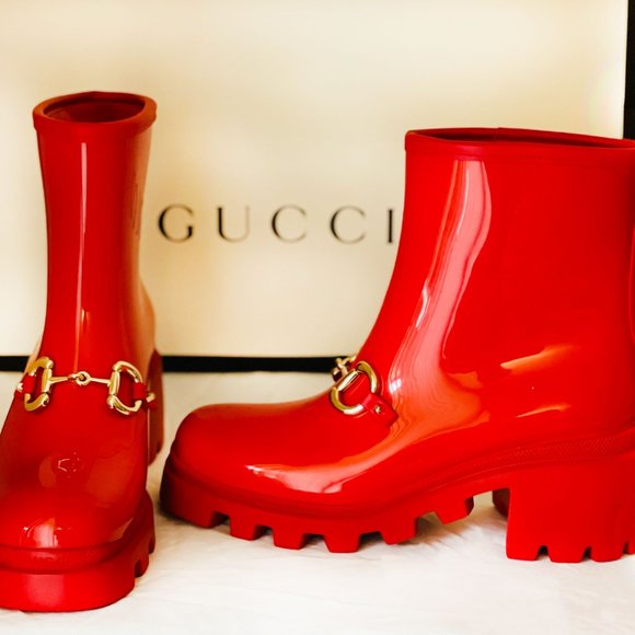 Gucci | Shoes | Auth Gucci Horsebit Red Ankle Booties Boots | Poshmark